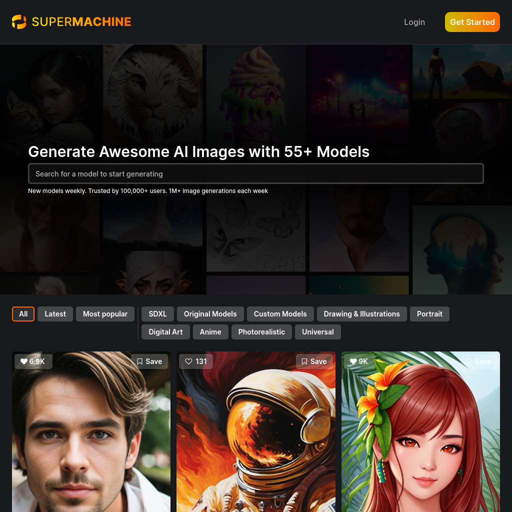 SUPERMACHINE - SUPERMACHINE：AIでアート、デザイン、画像を生成