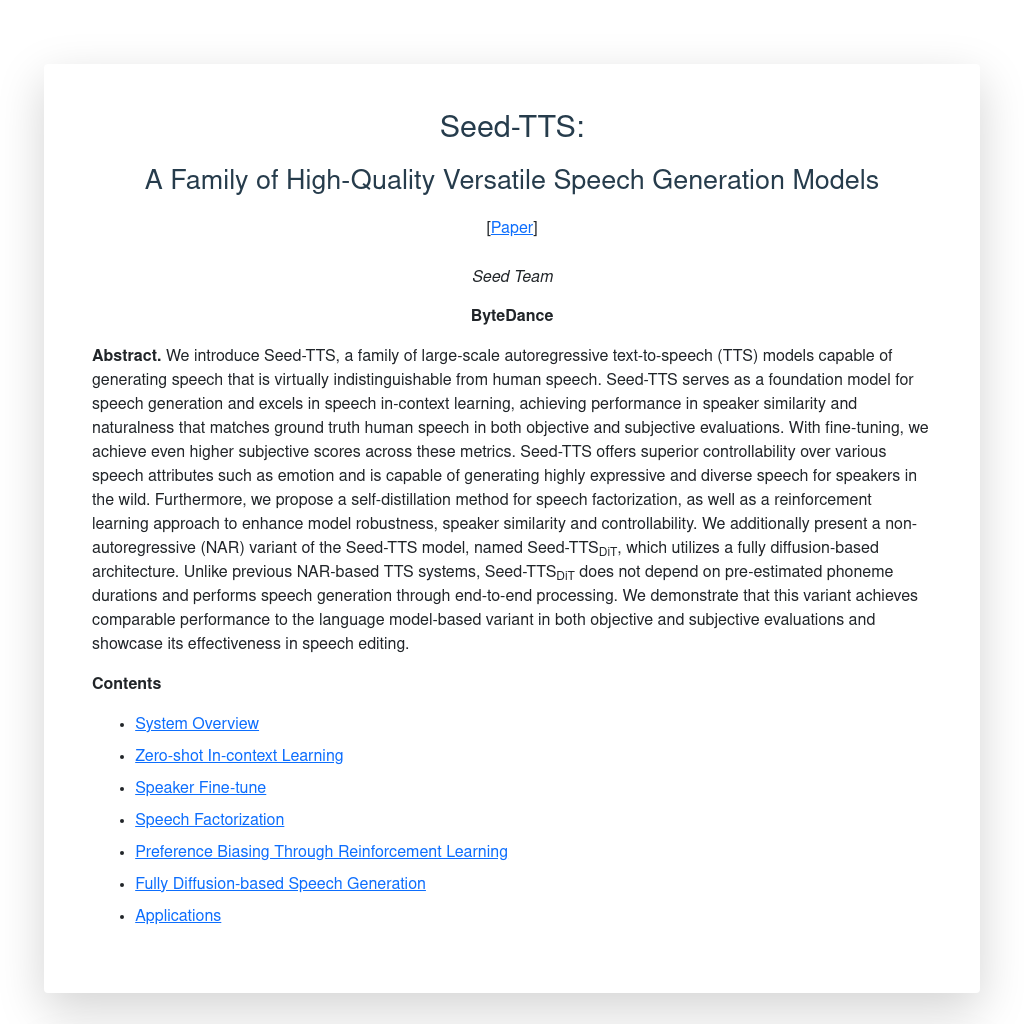 Seed-TTS - Seed-TTS: High-Quality Autoregressive Text-to-Speech Model by ByteDance