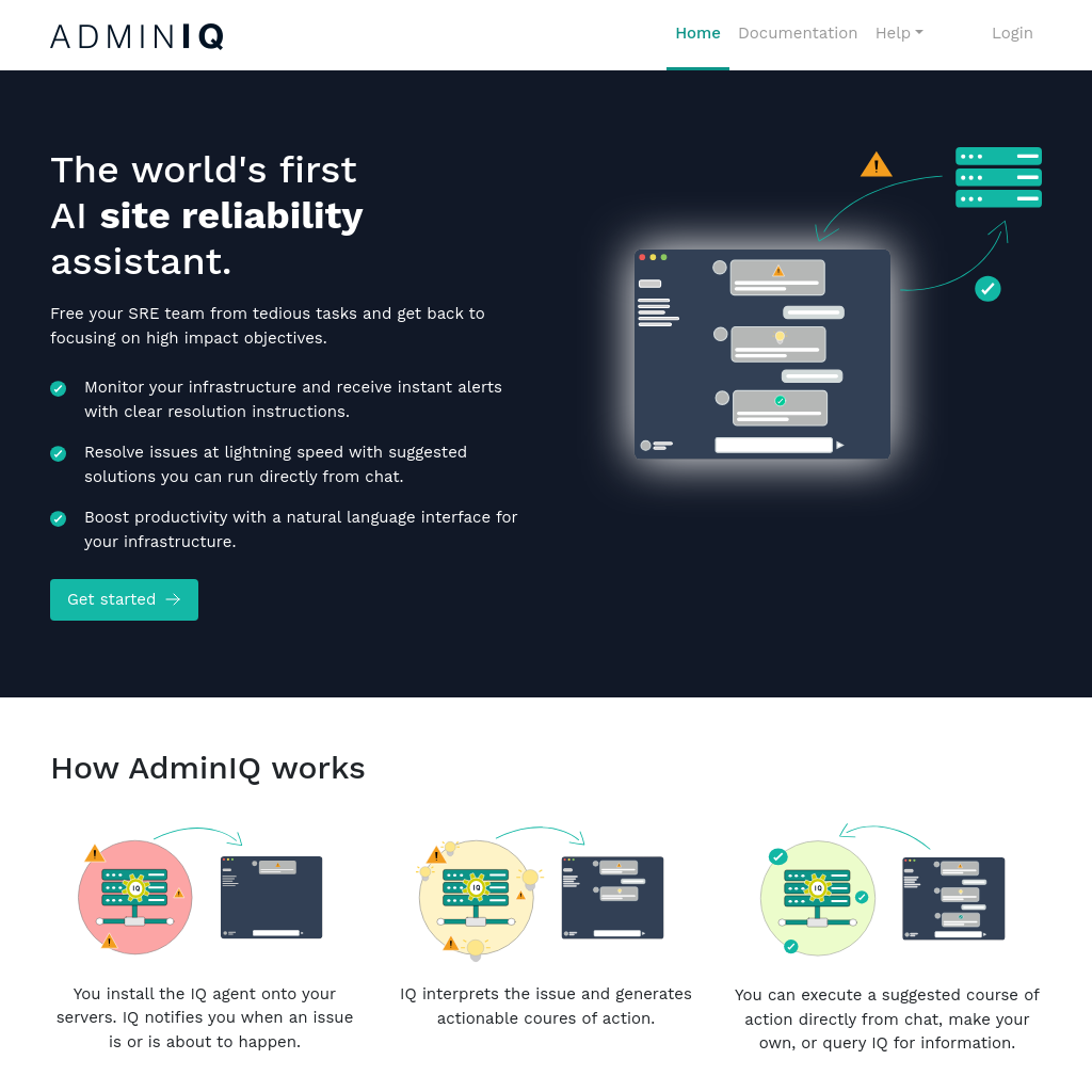AdminIQ - AdminIQ - 사이트 신뢰성을 간소화하다