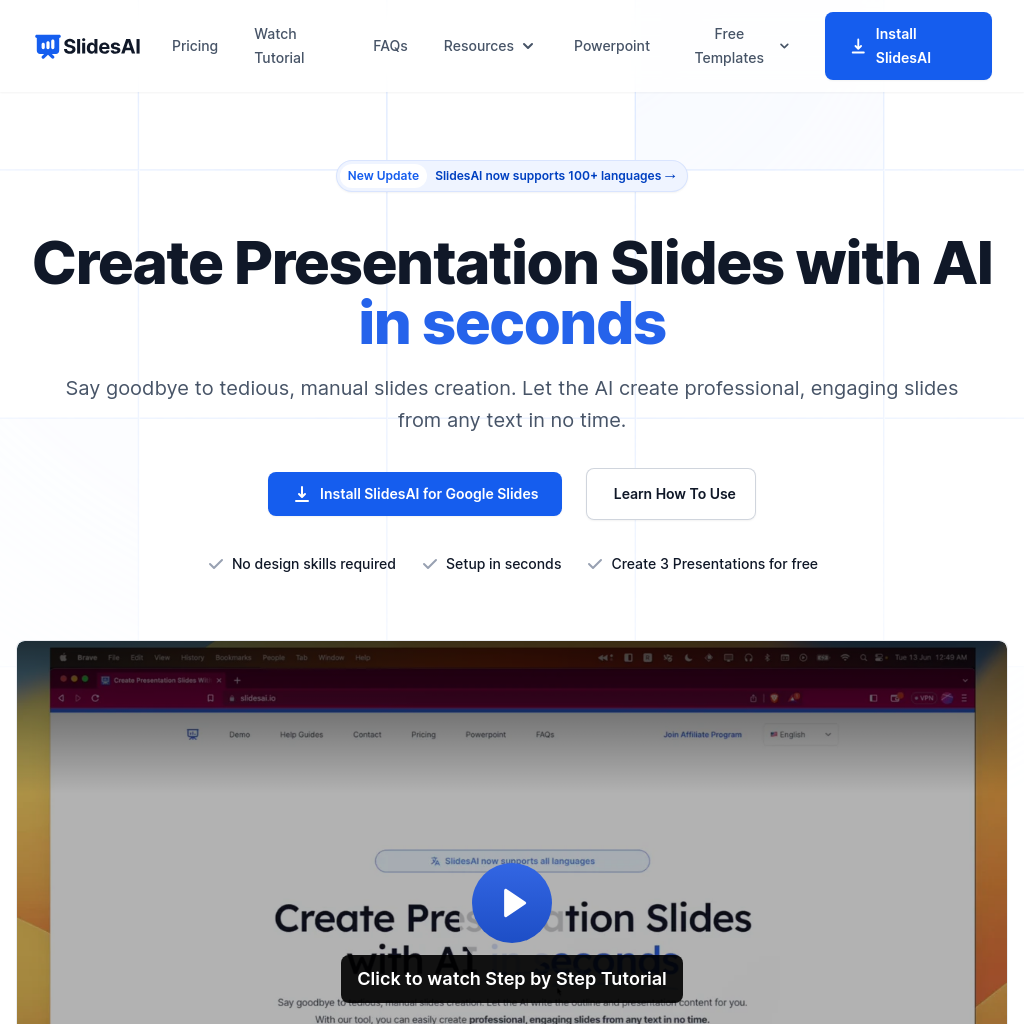 SlidesAI - Create Presentation Slides With AI in Seconds with SlidesAI