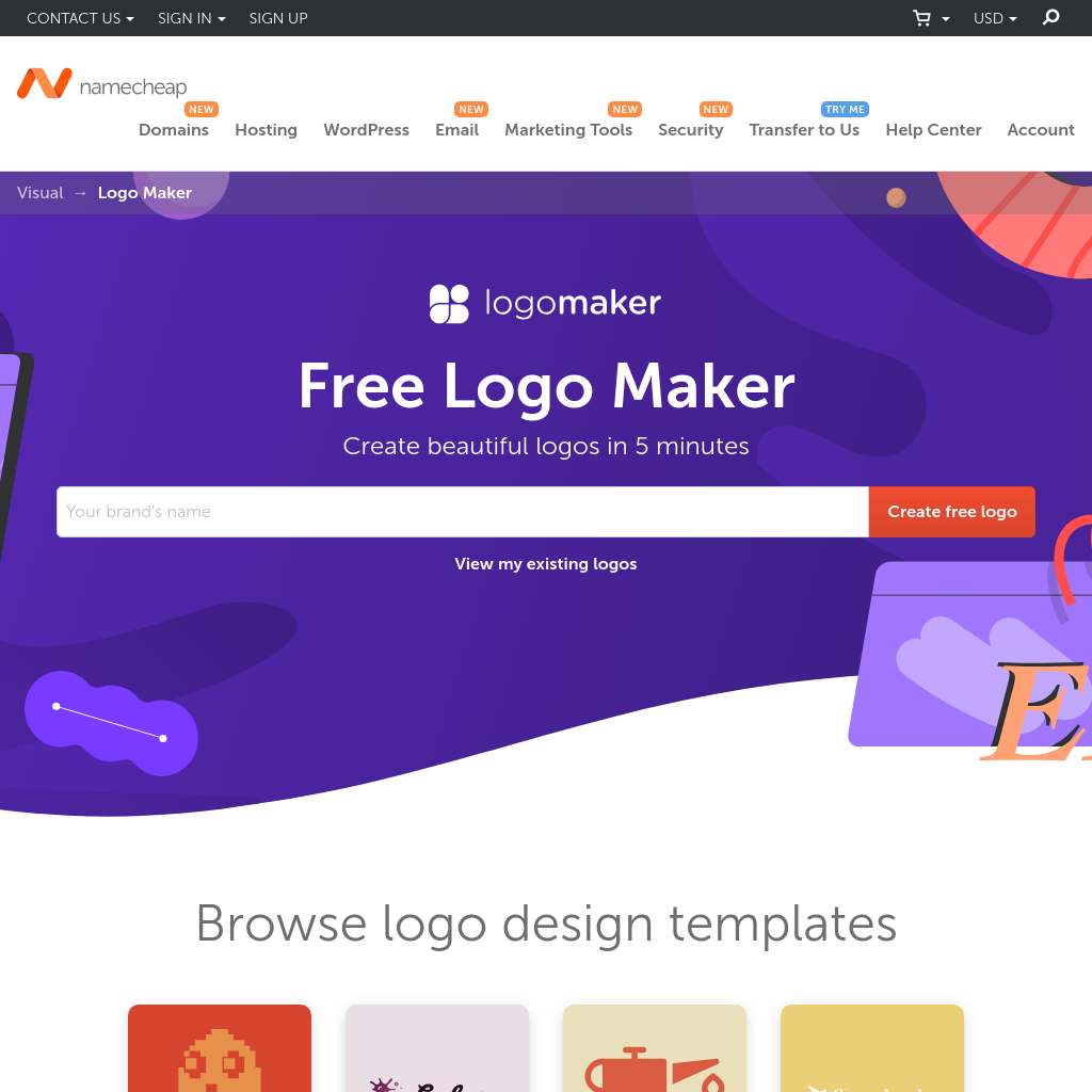 Namecheap Free Logo Maker - Free Logo Maker | Create a Custom Logo ...