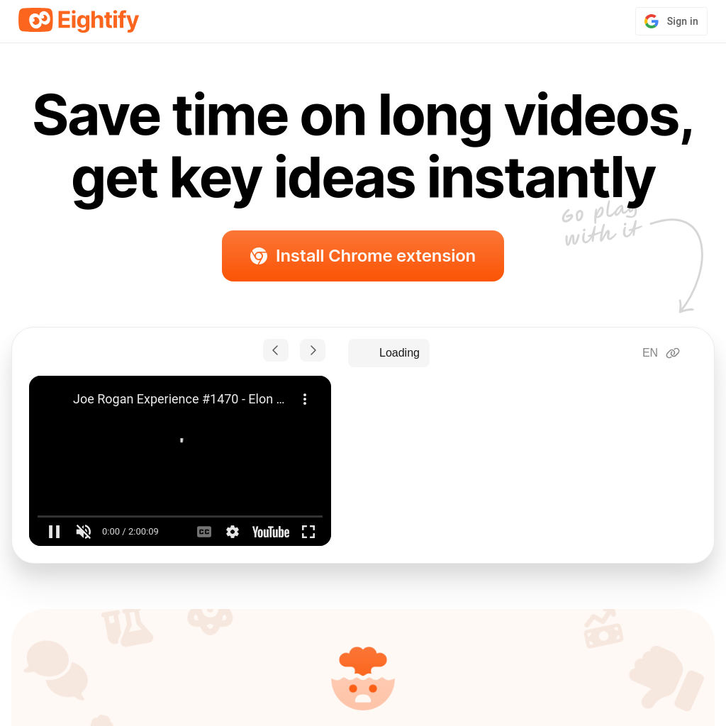 Eightify - Eightify - 使用ChatGPT的YouTube视频摘要工具