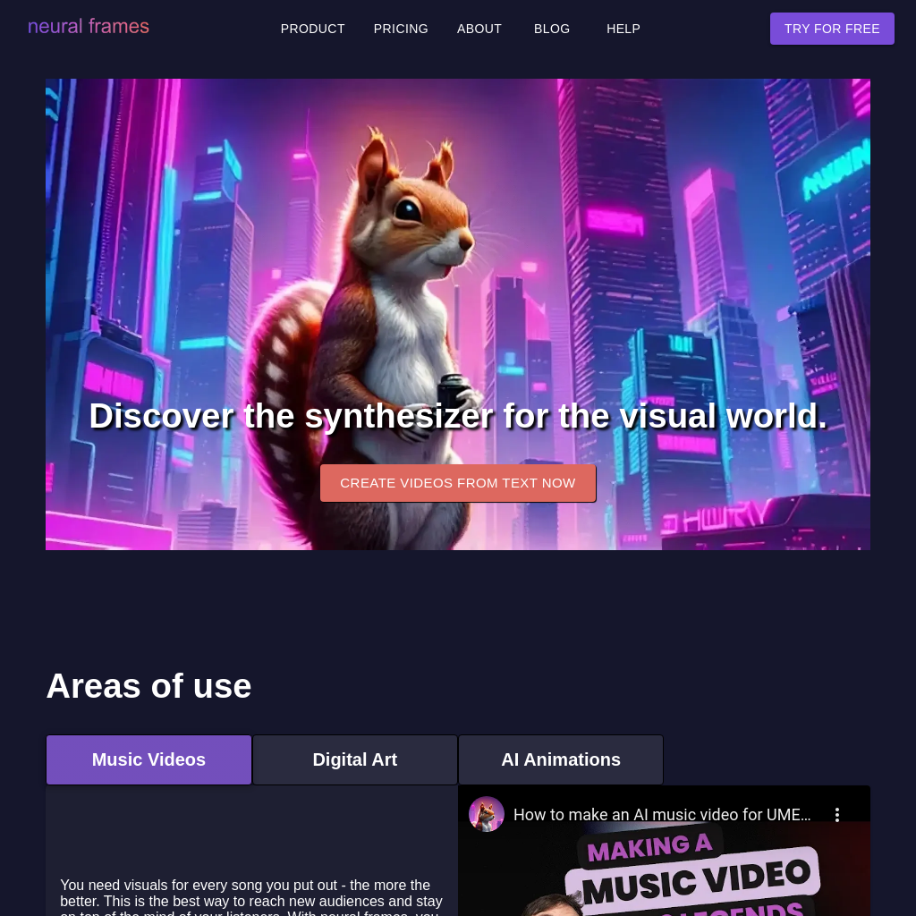 neural frames - Create videos from text with neural frames