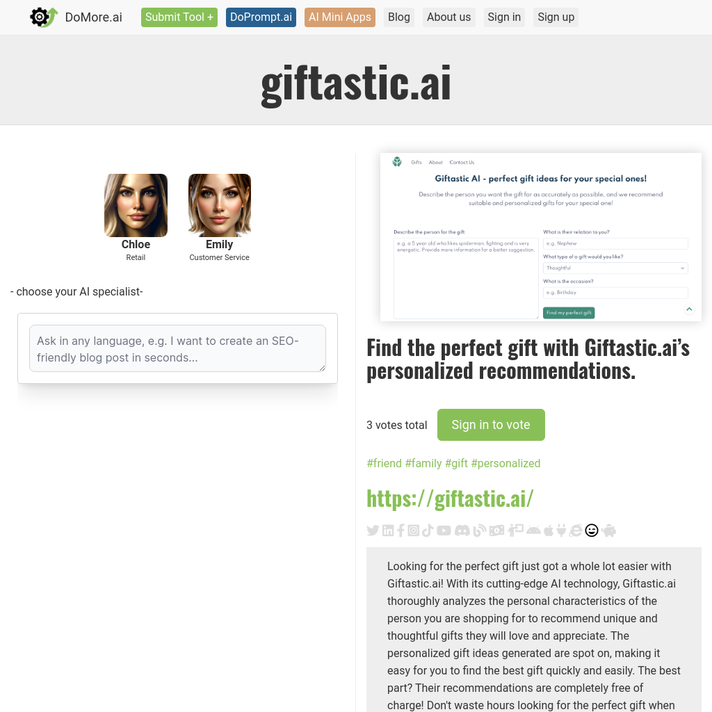 Giftastic AI - giftastic.ai - 개인화된 선물 추천 플랫폼