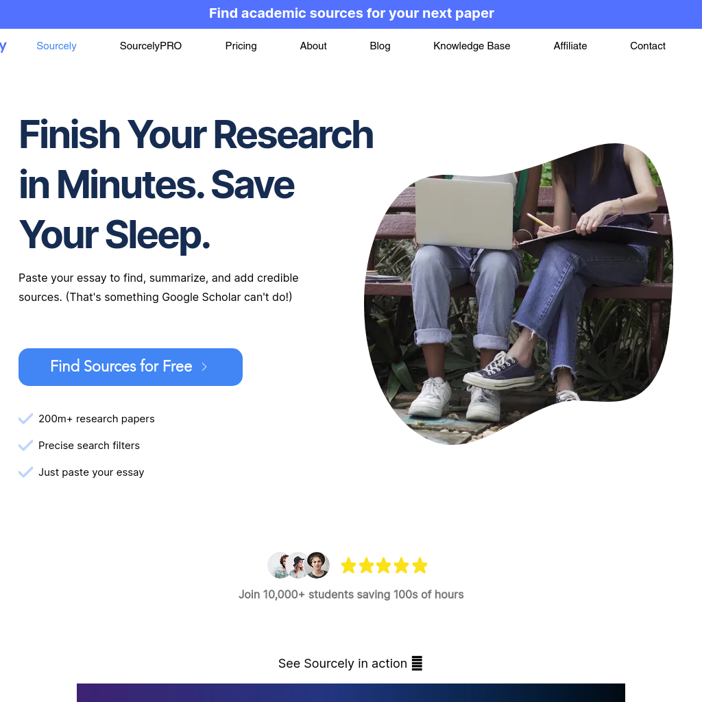 Sourcely - Sourcely | Find Academic Sources with AI