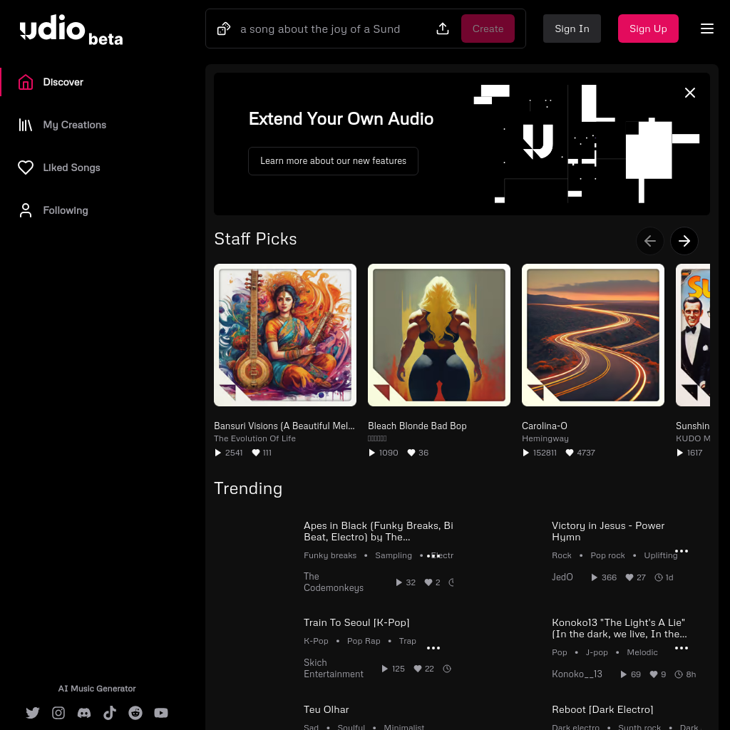 Udio - Udio | AI Music Generator - Official Website