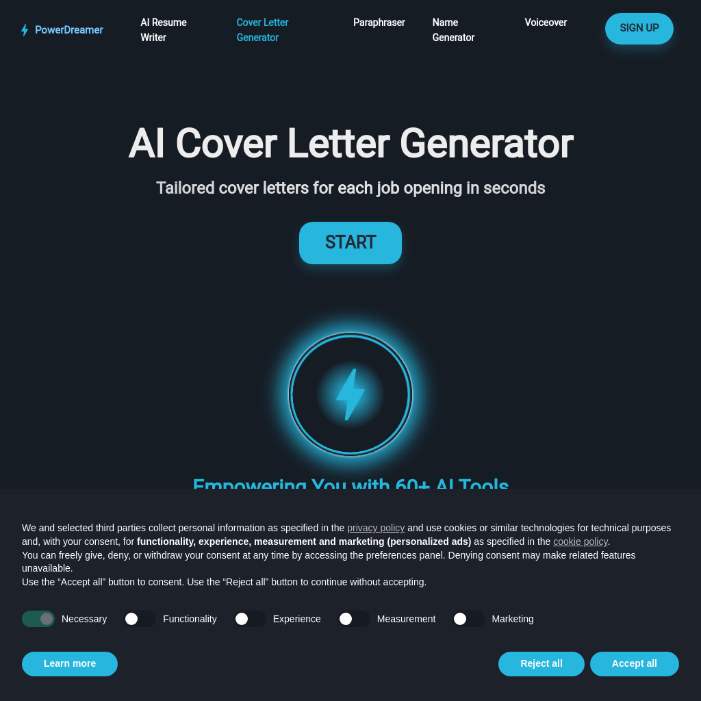 PowerDreamer AI Cover Letter Generator - AI-Powered Cover Letter ...