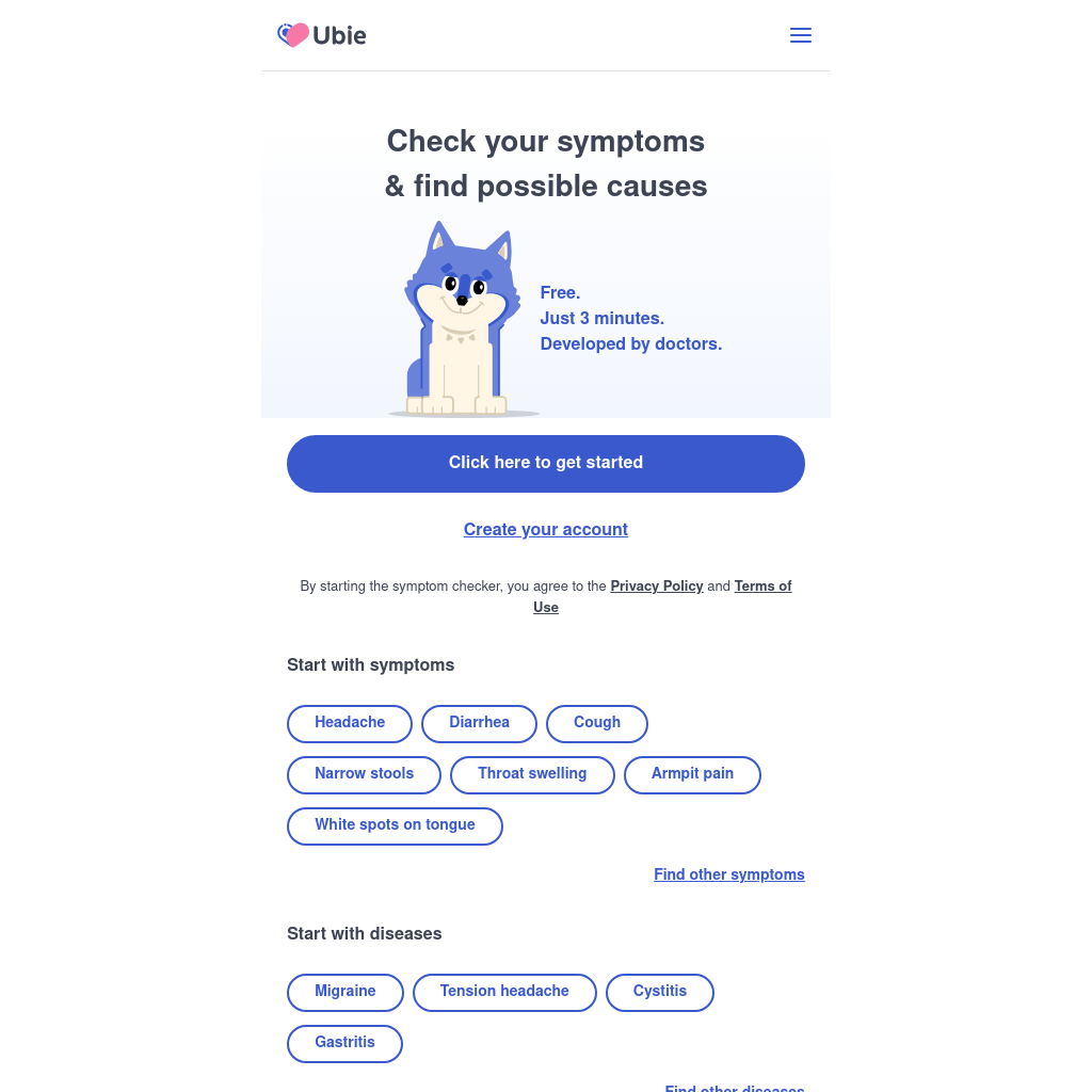 Ubie AI Symptom Checker - Ubie | AI-Powered Symptom Checker