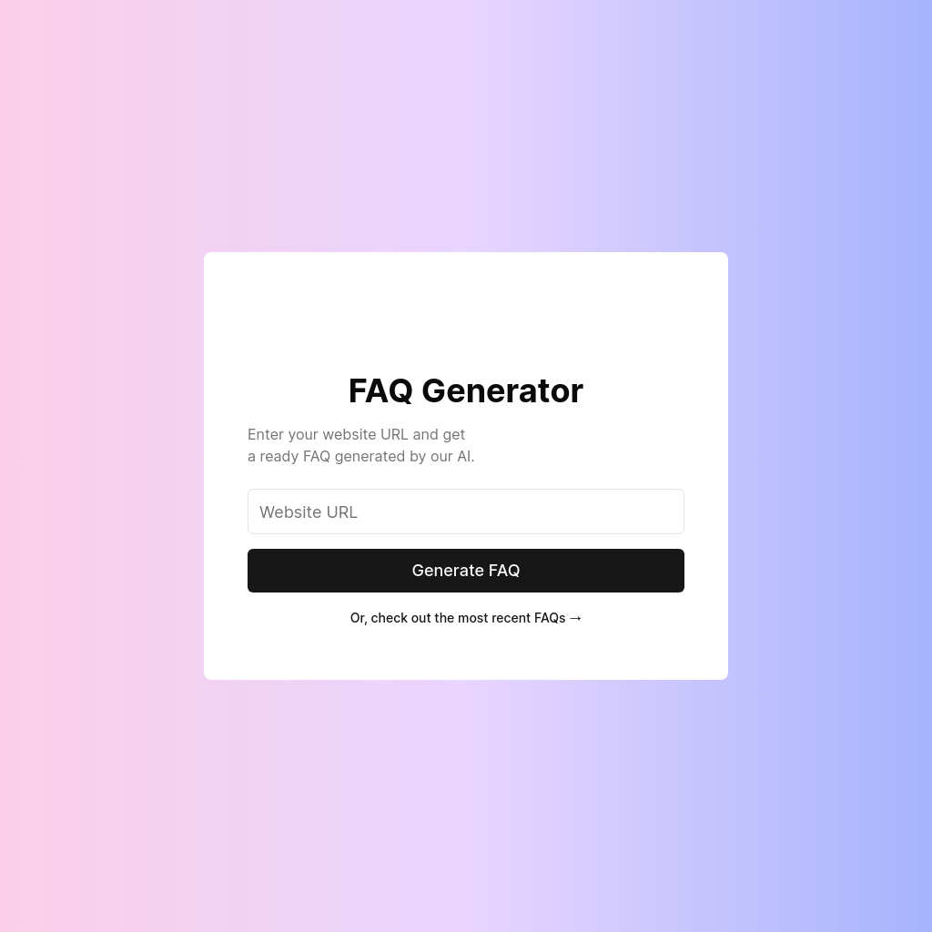 FAQ Generator - 免费AI FAQ生成器，无需注册