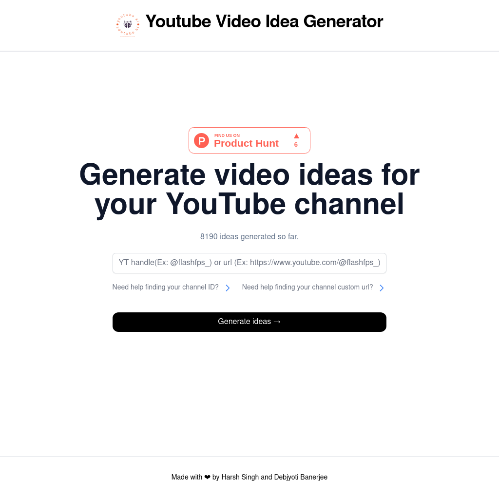 YT Ideas - YT idea generator: Generate video ideas for YouTube channels ...
