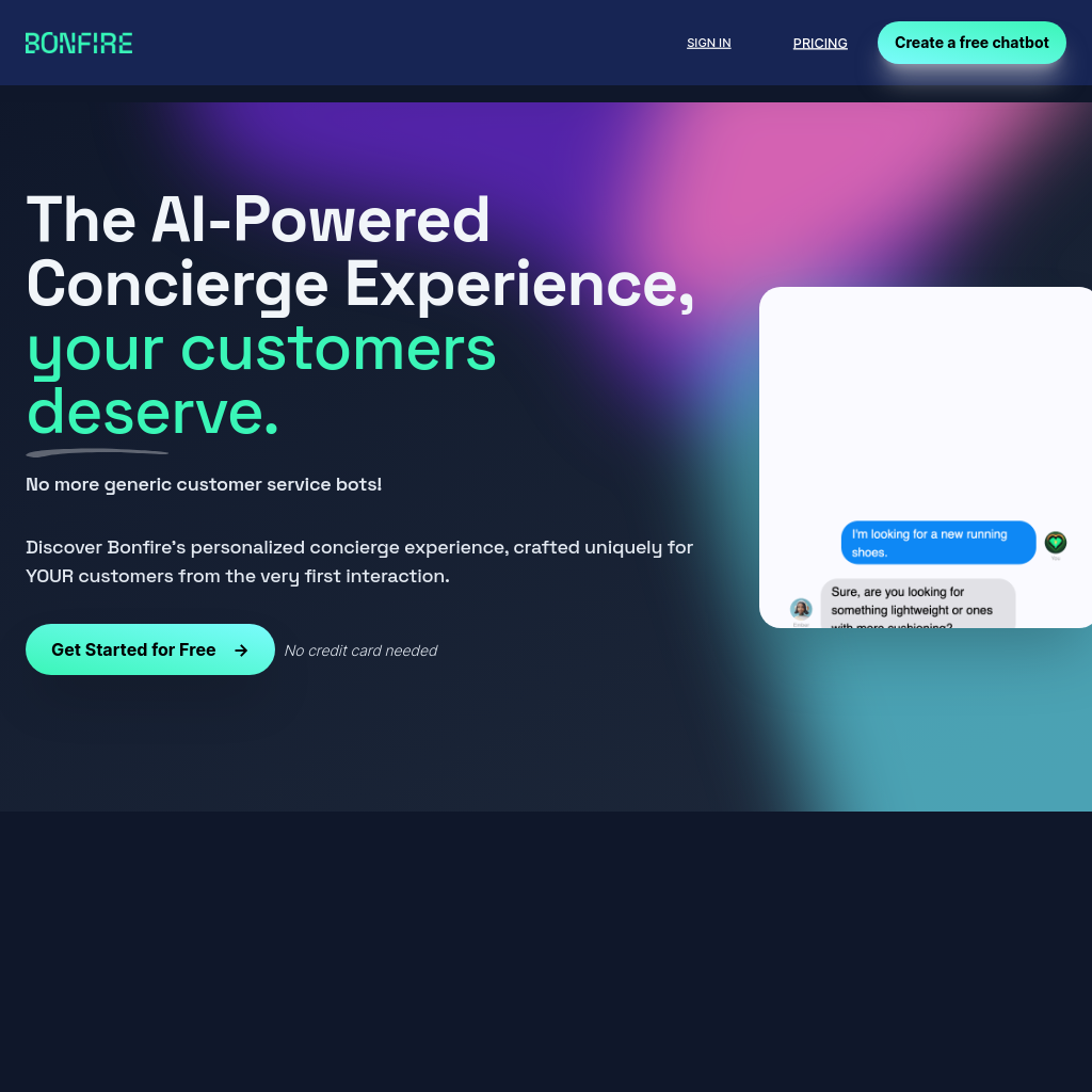 Bonfire - AI-Powered Concierge Bot - Bonfire | 데이터에 기반한 맞춤형 AI 챗봇