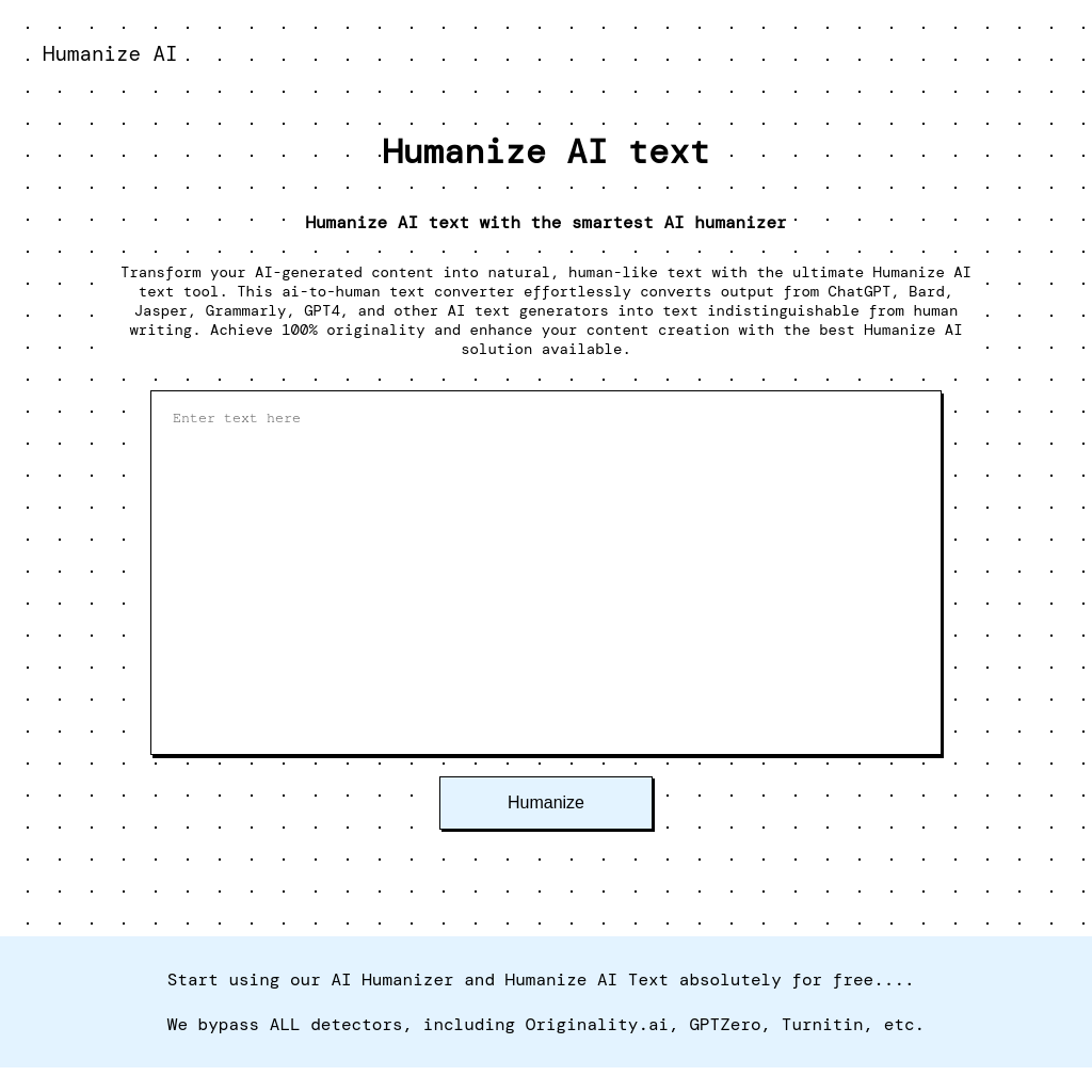 HumanizeAI - Humanize AI: Free AI-to-Human Text Converter