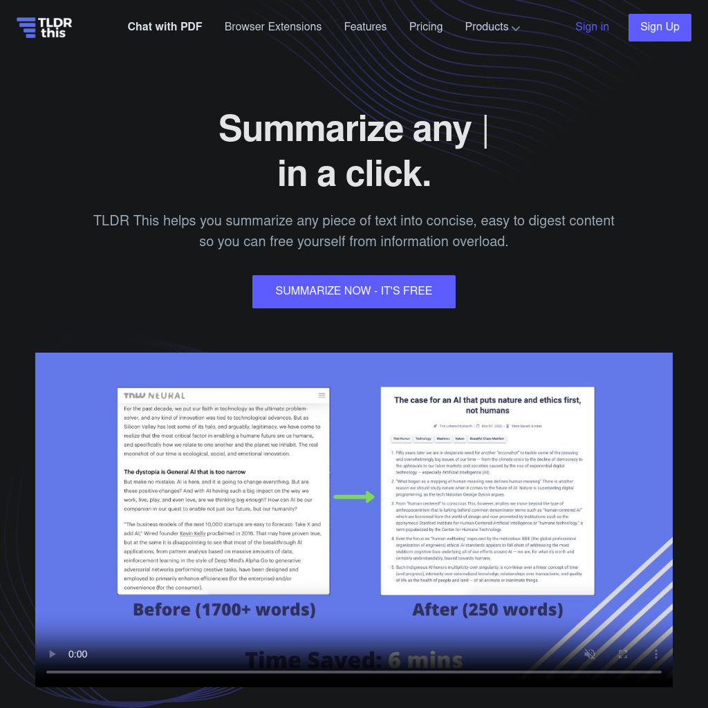 TLDR This - TLDR This - AI-Powered Article Summarizer
