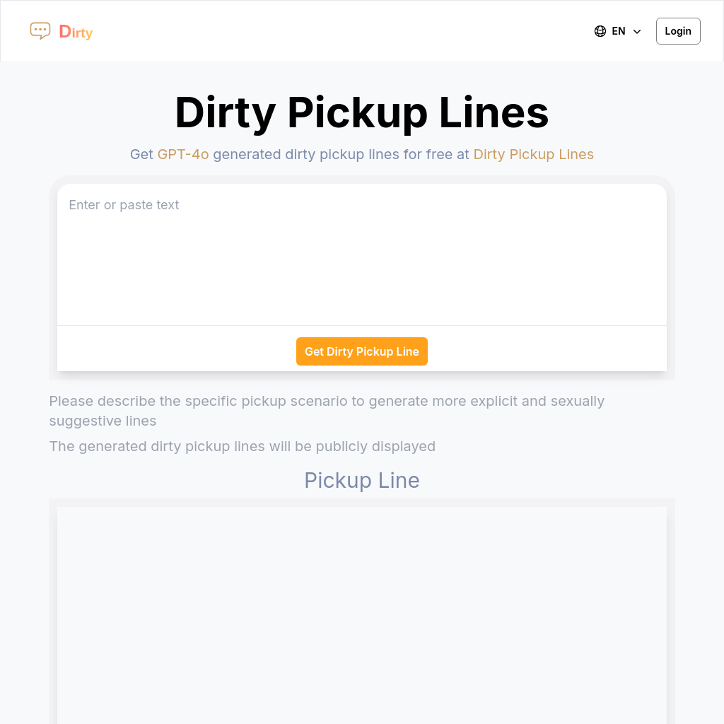 Dirty Pickup Lines - Dirty Pickup Lines - AI Raunchy Pickup Line Generator