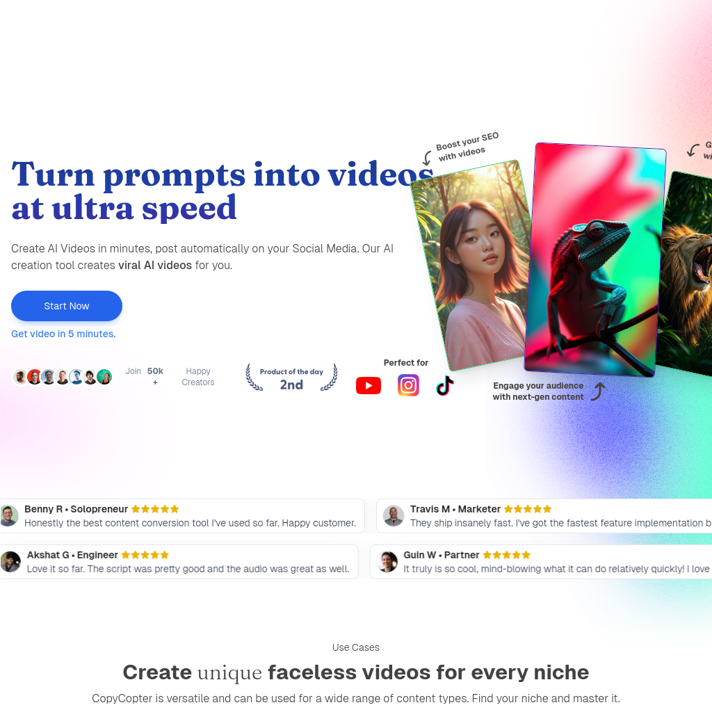 CopyCopter - CopyCopter - AI-powered Text-to-Video Generation Tool