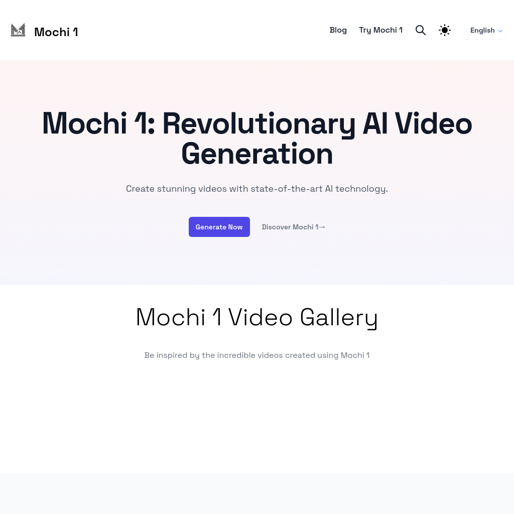 Mochi 1 - Mochi 1：革命性的AI视频生成器
