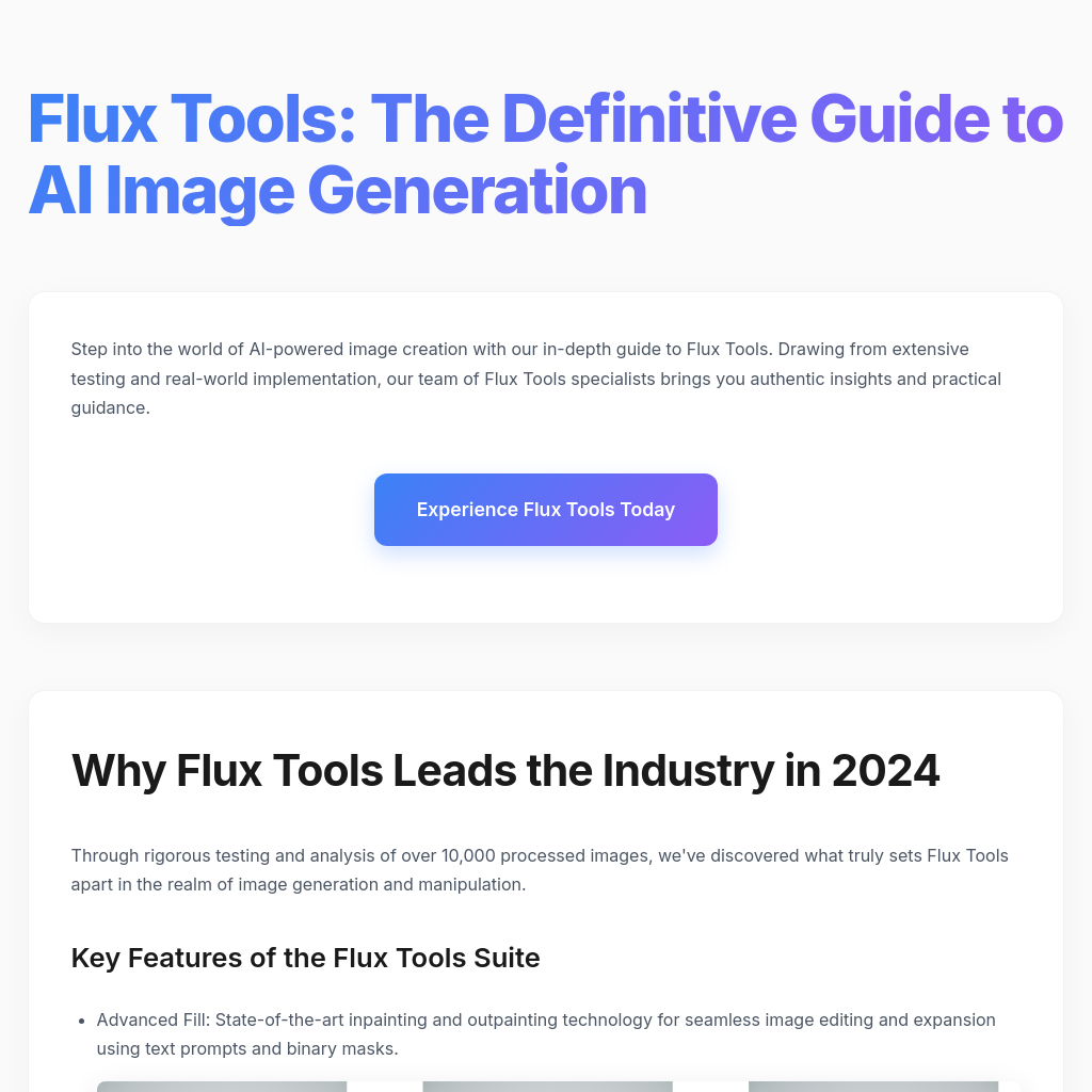 FLUX Tools - Flux Tools: AI 图像生成的终极指南
