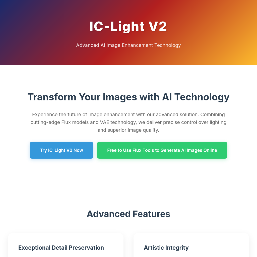 IC Light v2 - IC-Light V2: Advanced AI Image Enhancement