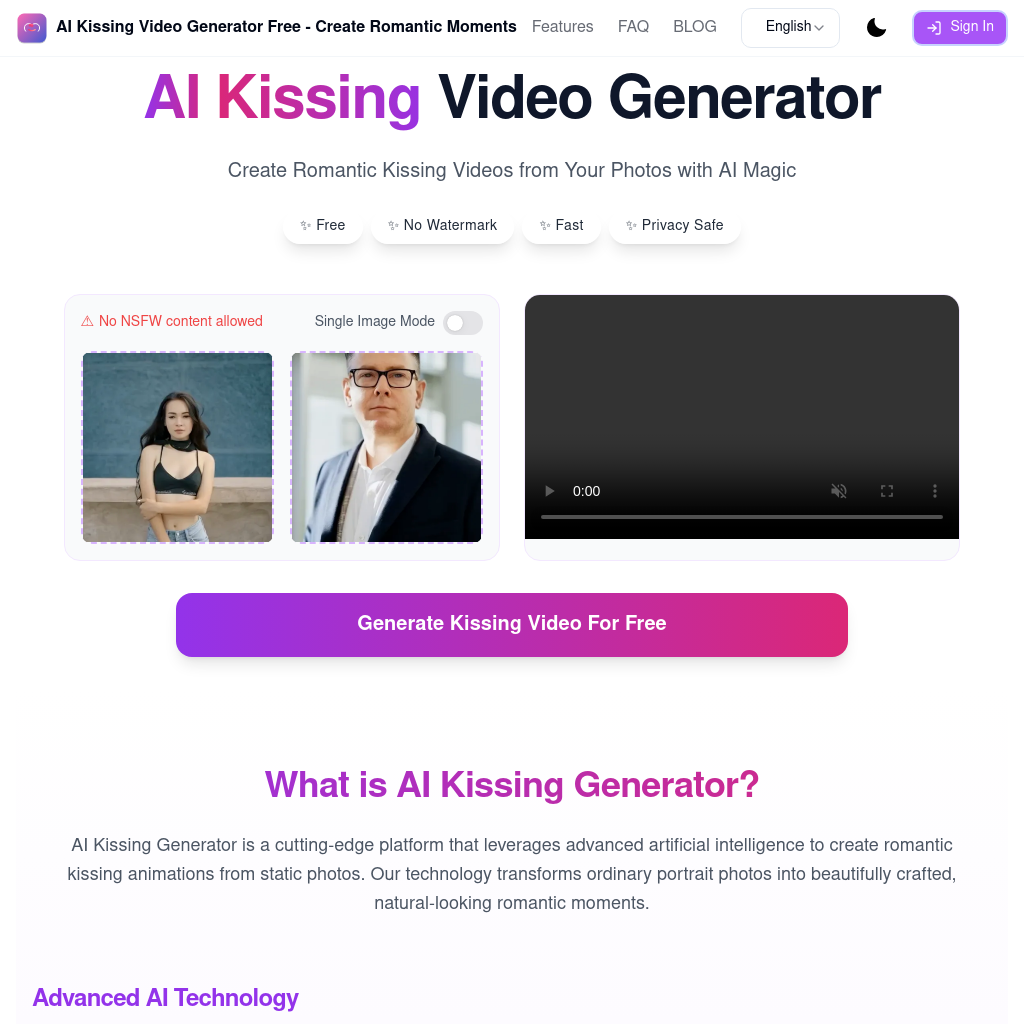 Free AI kissing video generator - AI Kissing Video Generator - Create ...