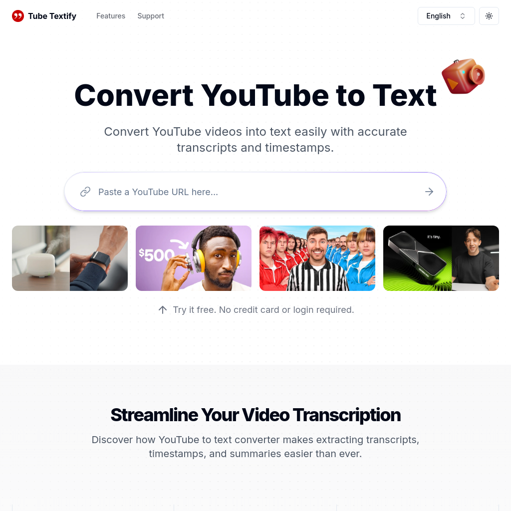 Tube Textify - Tube Textify - YouTube to Text Converter