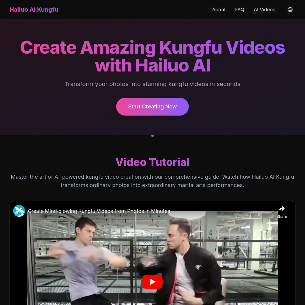 HailuoAI Kungfu - Hailuo AI Kungfu - Transform Photos into Martial Arts ...