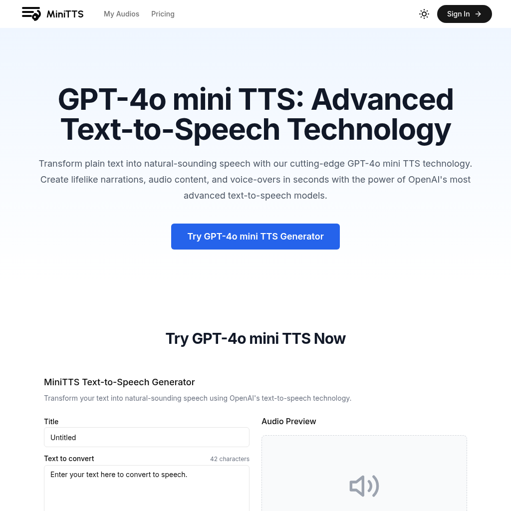 Mini TTS - GPT-4o mini TTS: Advanced Text-to-Speech Technology