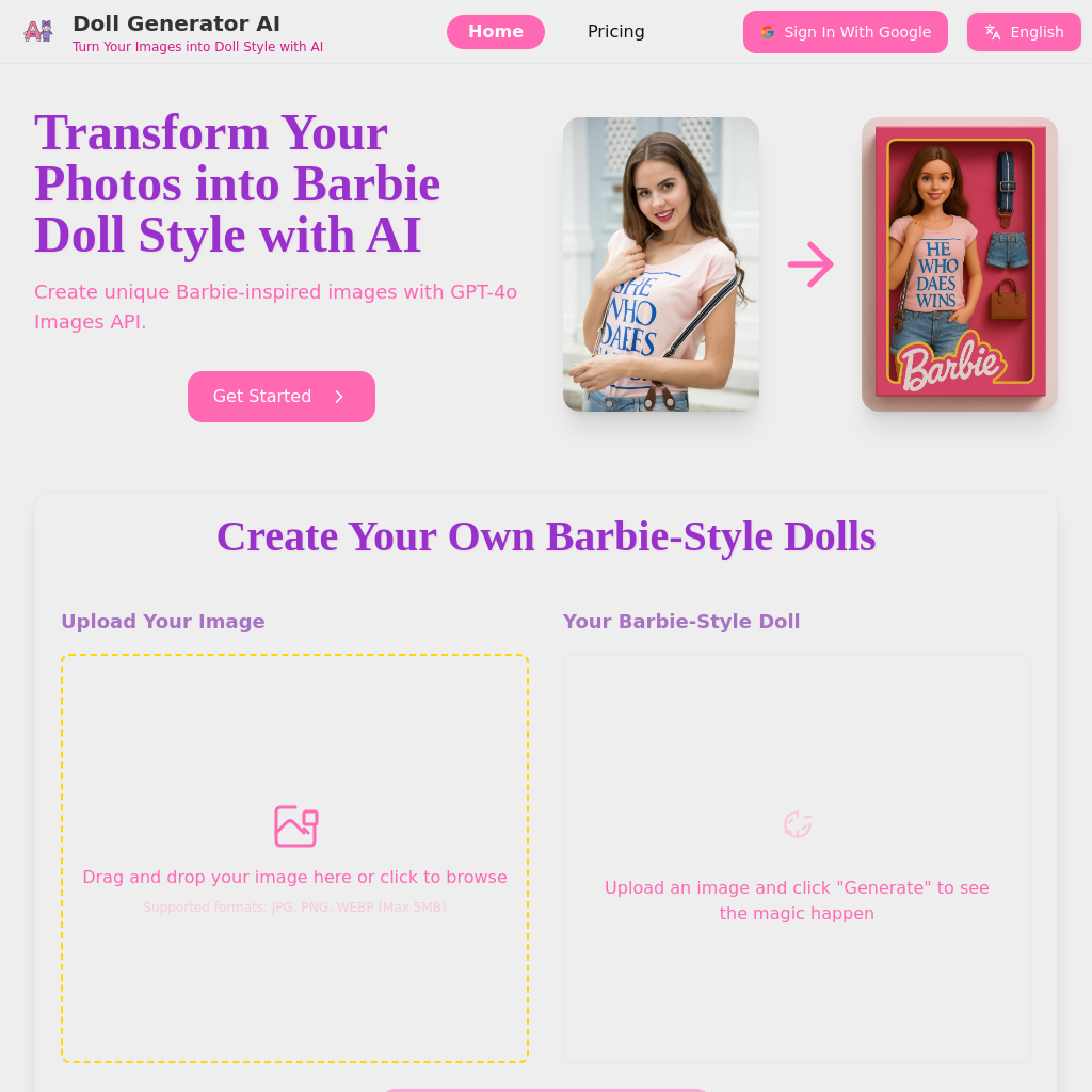 dollgenerator - AI Barbie Doll Generator - Transform Your Photos into ...