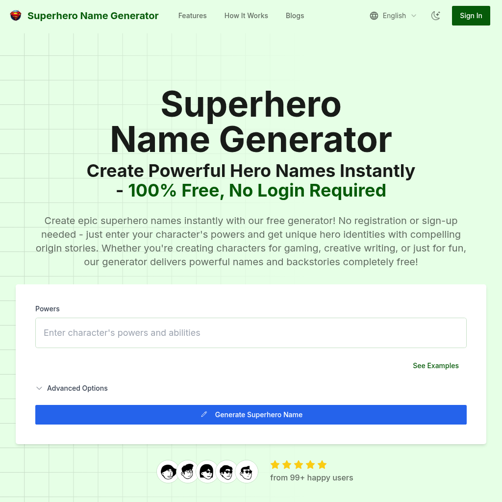 Superhero Name Generator - Superhero Name Generator