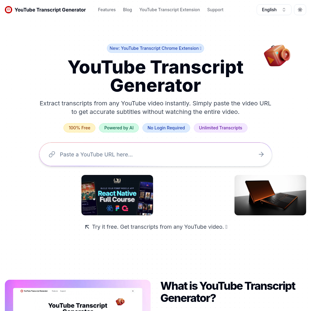 YouTube Transcript Generator - YouTube Transcript Generator