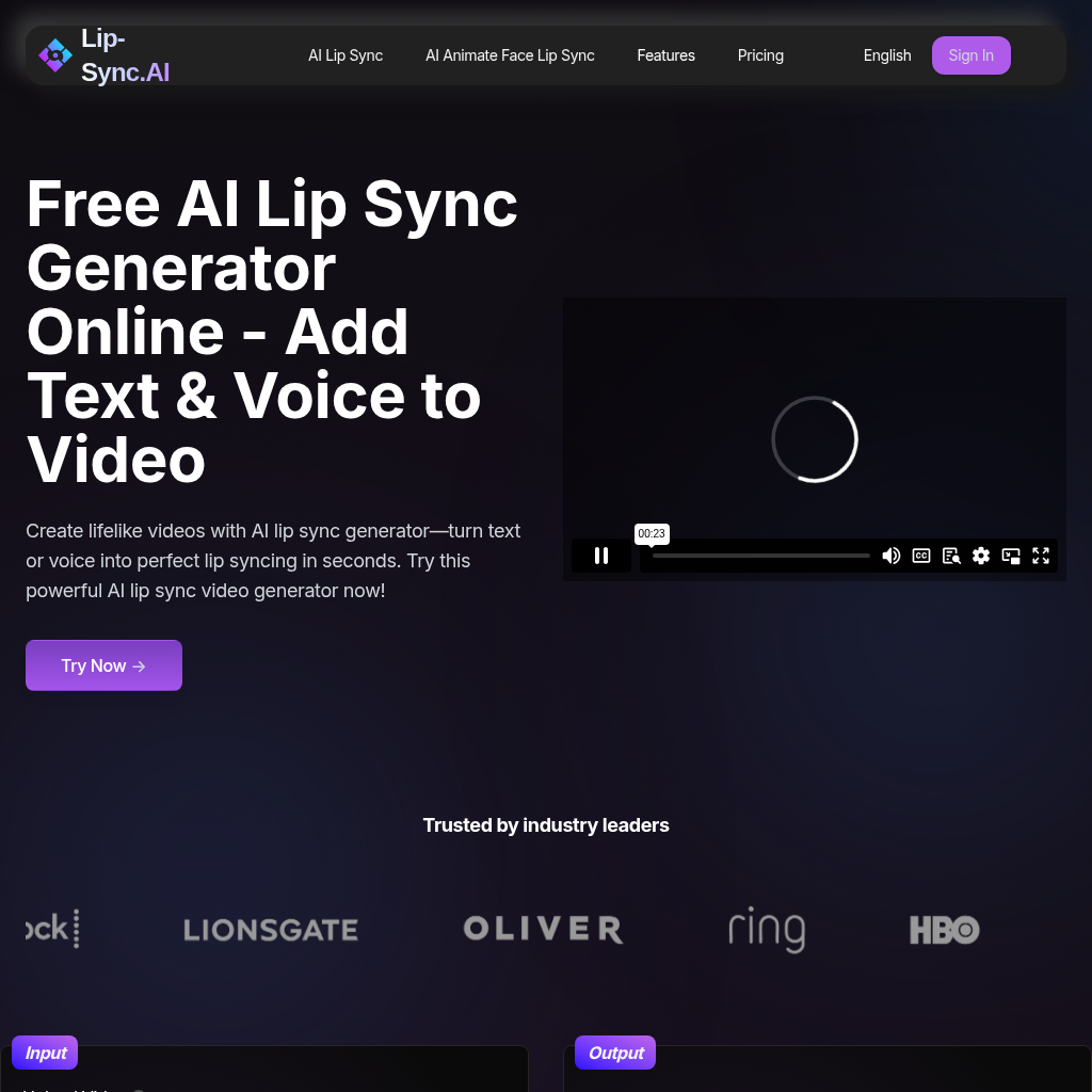 AI Lip Sync Generator - Lip-Sync.AI - AI口型同步生成器