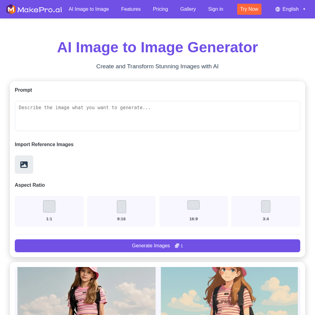 AI Image to Image - AI Image to Image Generator