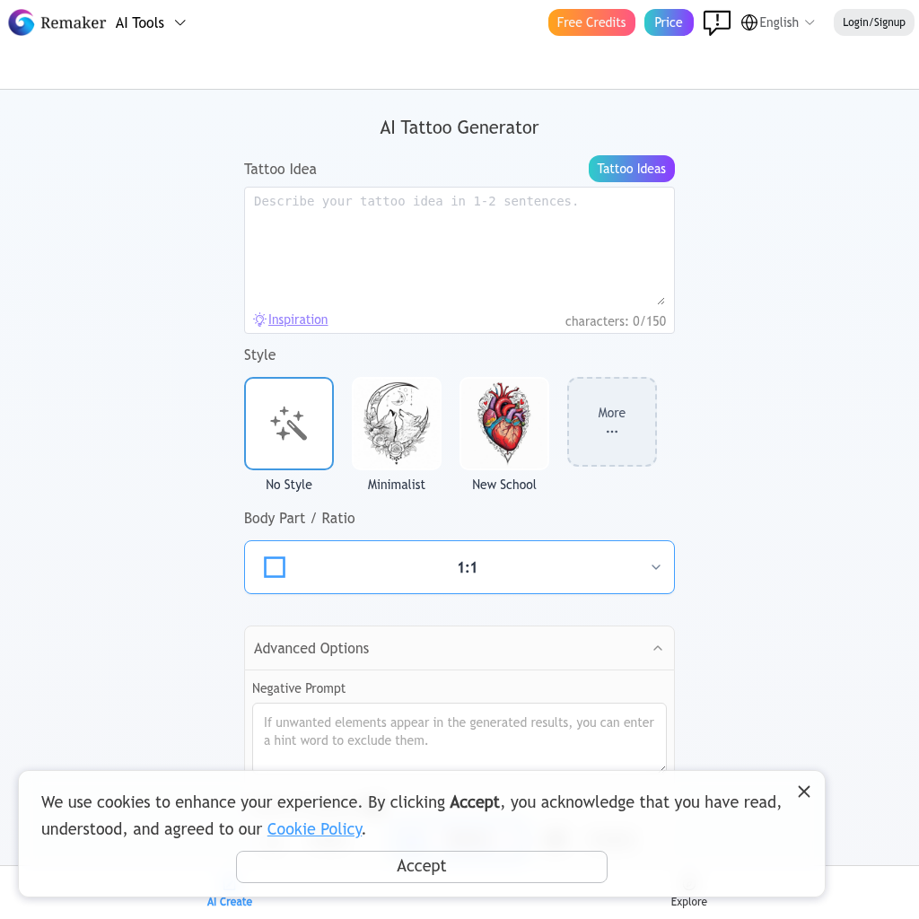 Remaker - AI Tattoo Generator - AI 타투 생성기: 맞춤형 타투 디자인 자동 생성 도구