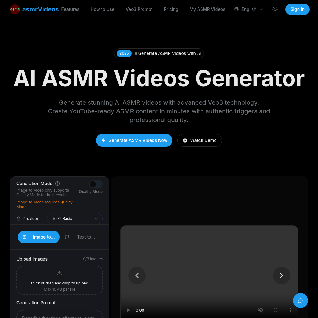 asmr videos - Veo3技術搭載のAI ASMR動画ジェネレーター