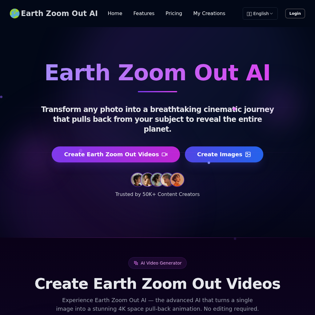 Earth Zoom Out AI - Earth Zoom Out AI: Transform Photos into Cinematic ...
