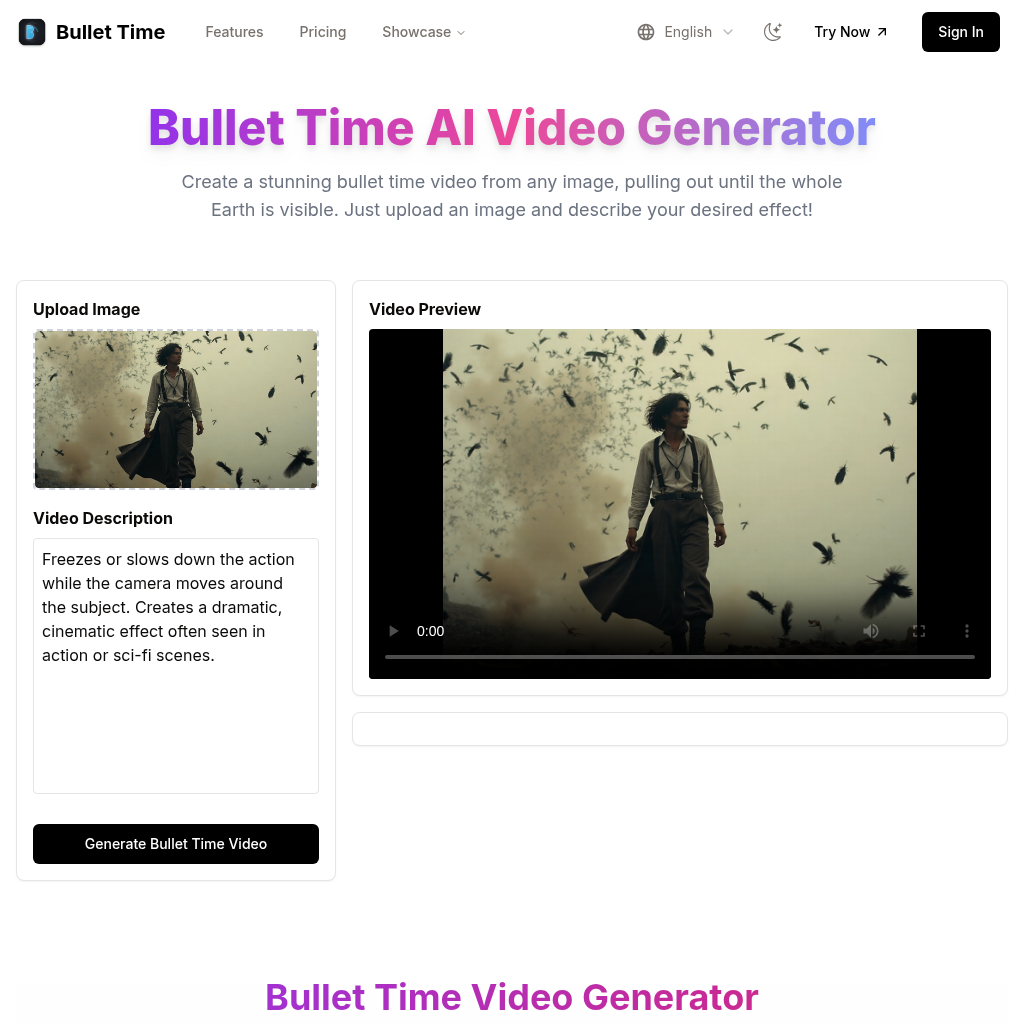 Bullet Time - Bullet Time AI Video Generator