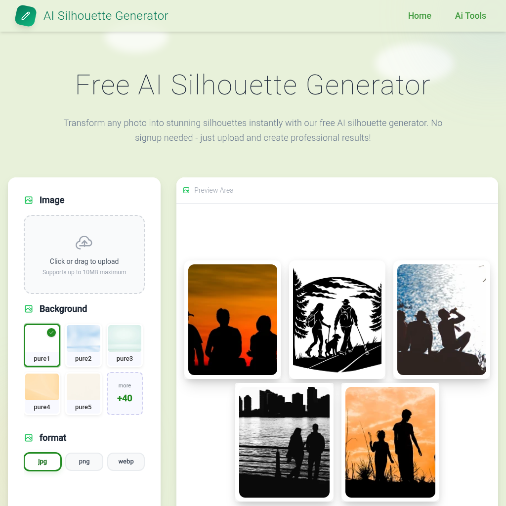 Free AI Silhouette Generator - AI剪影生成器