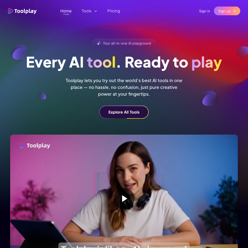 Toolplay - Toolplay - All-in-One AI Tools Platform