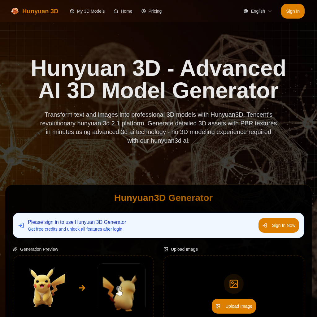 Hunyuan 3d - Hunyuan 3D - Advanced AI 3D Model Generator