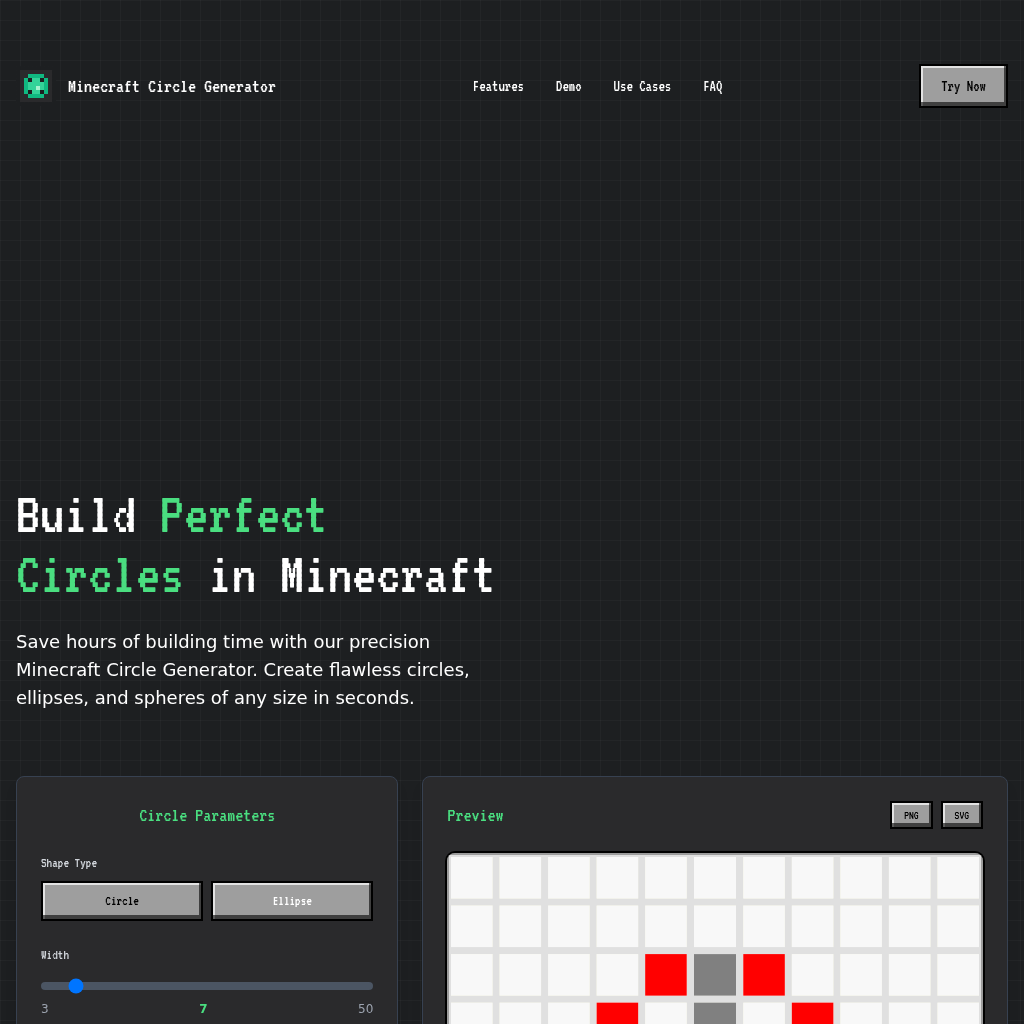 Minecraft Circle Generator - Minecraft 圆形生成器