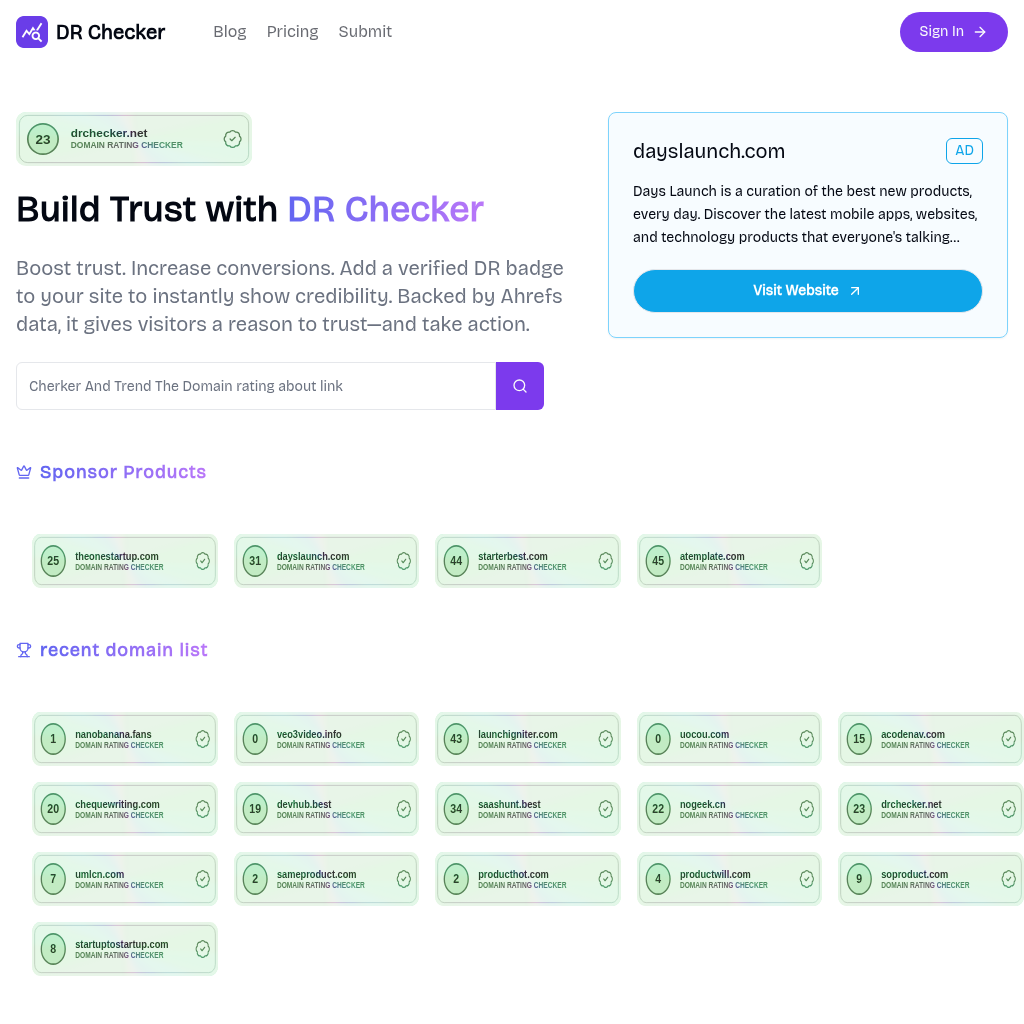 DR Checker - DR Checker: Add a verified DR badge to boost trust and conversions with Ahrefs ...