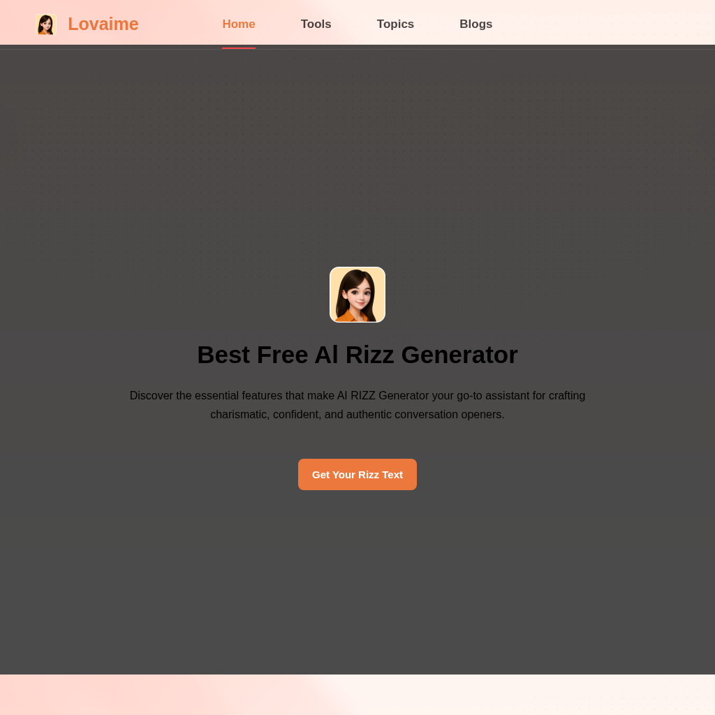 Lovaime - AI Rizz Generator: Verbeter je Gesprekken
