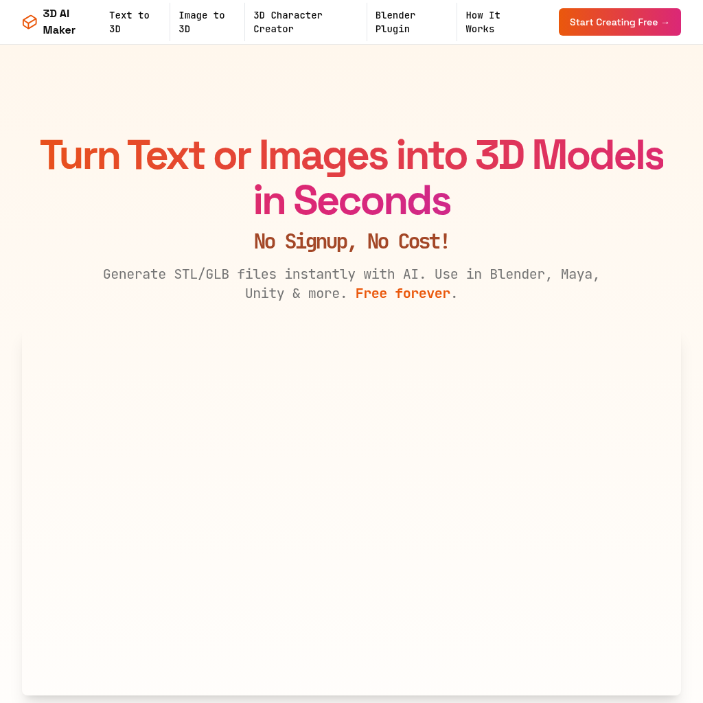 3daimaker - 3D AI Maker: AI-powered 3D Model Generation
