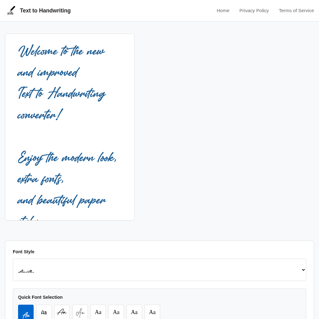 Text To Handwriting - Convertisseur de texte en écriture manuscrite