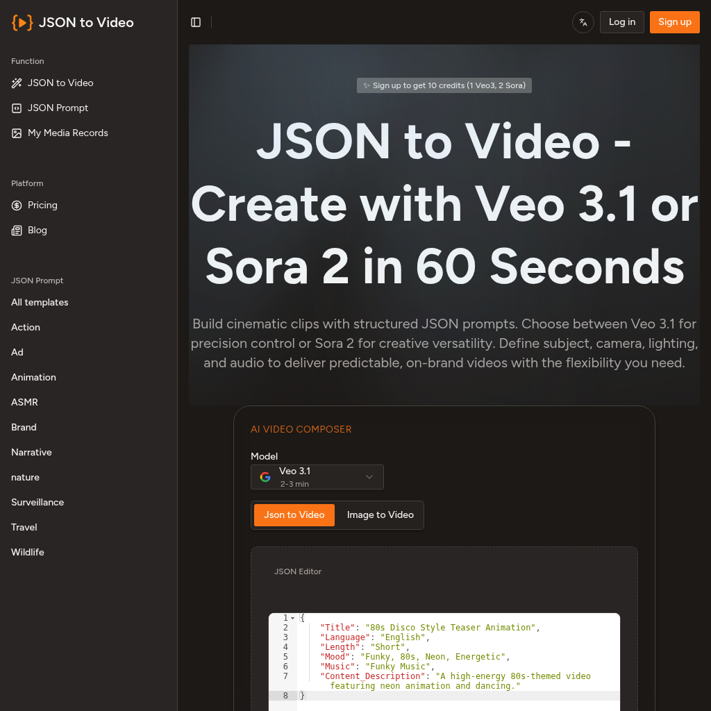 JSON to Video - JSON to Video——结构化生成品牌视频工具