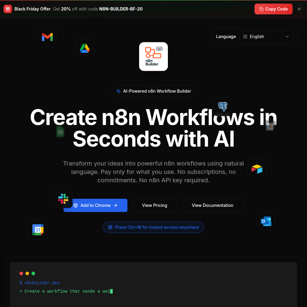 n8n Builder - AI-aangedreven n8n Workflow Bouwer
