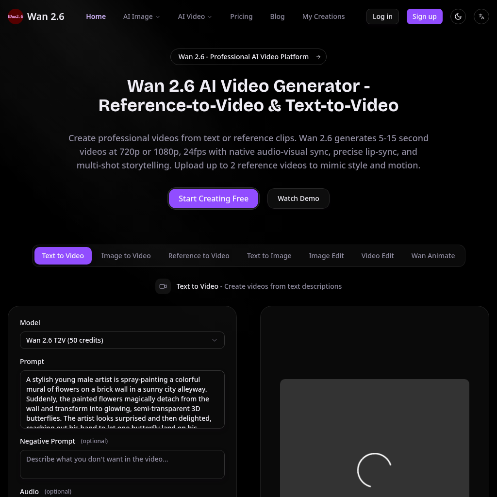 Wan 2.6 - Wan 2.6 - Professional AI Video Platform