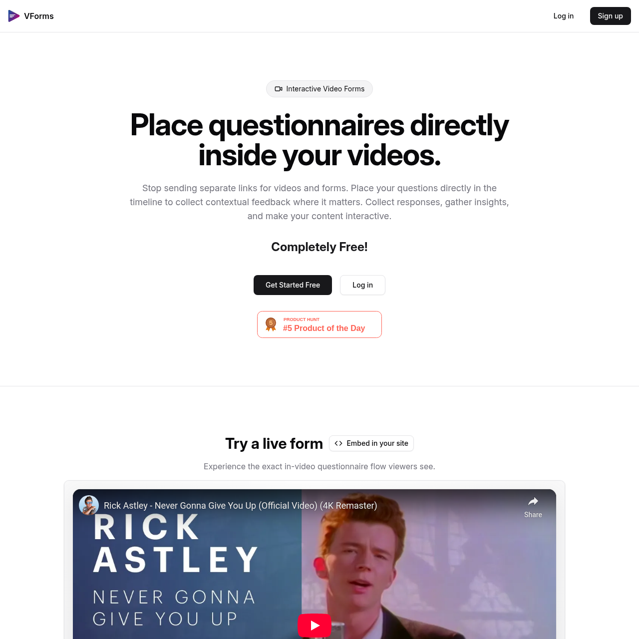 Video Forms - VForms: Create Interactive Video Forms and Embed ...