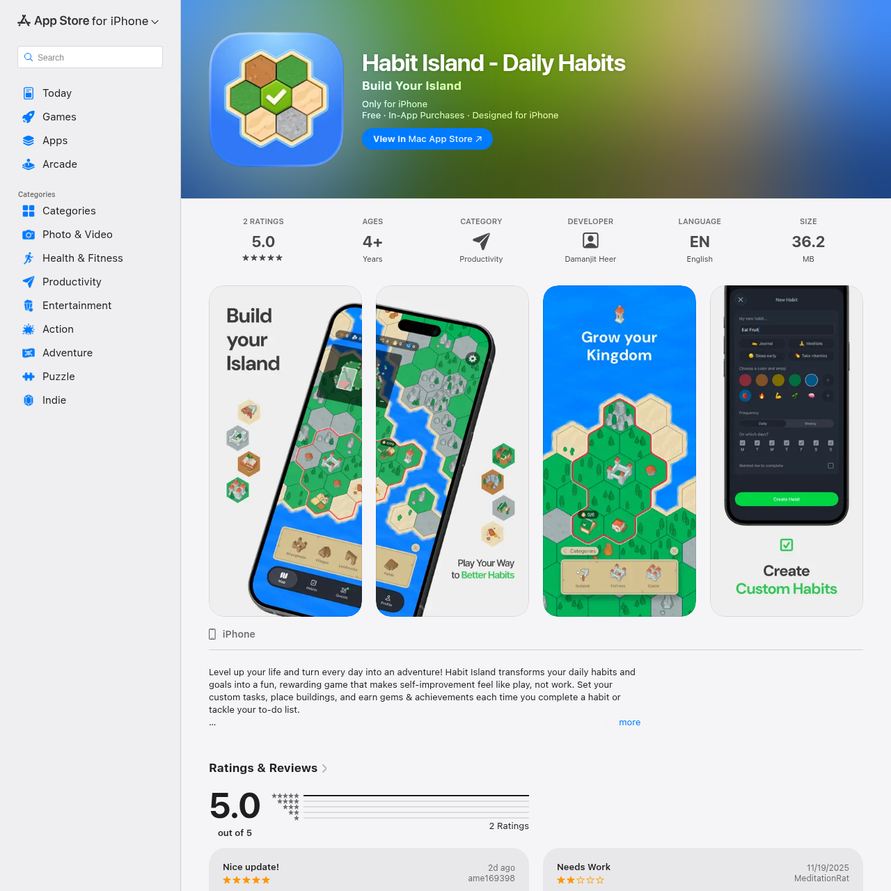 Habit Island - Habit Island - Daily Habits: A Gamified Productivity App ...