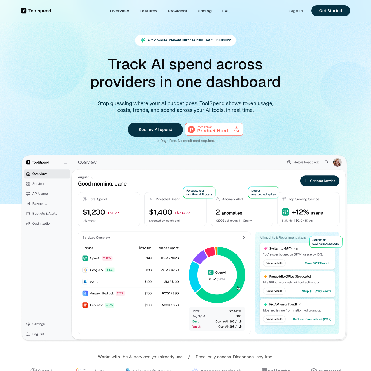 Toolspend - ToolSpend: Beheer en optimaliseer AI-kosten over alle ...