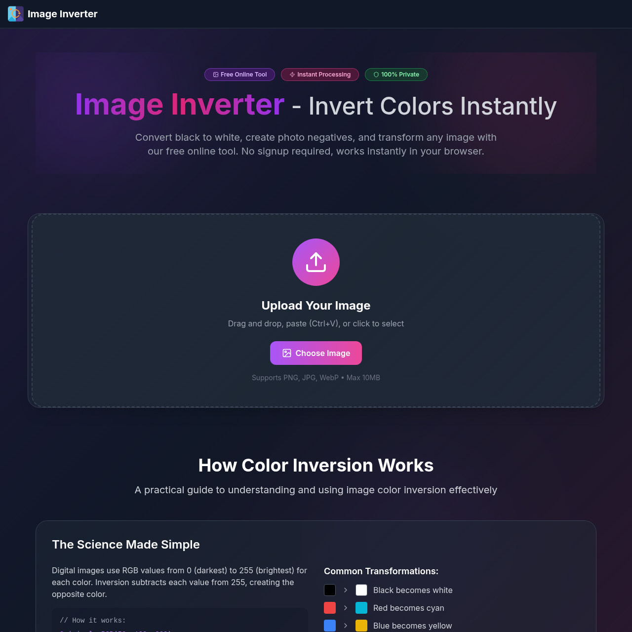 Image Inverter - Free Online Image Inverter: Instant Color Inversion ...
